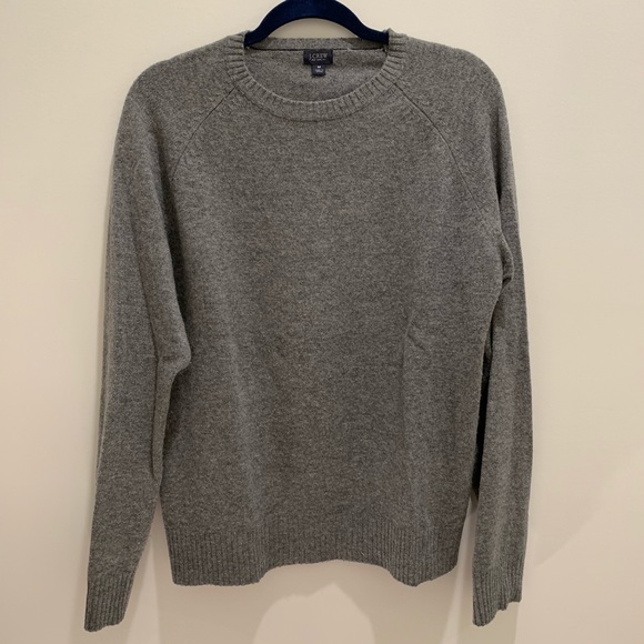 J. Crew | Sweaters | J Crew Mens Crewneck Lambs Wool Gray Sweater ...